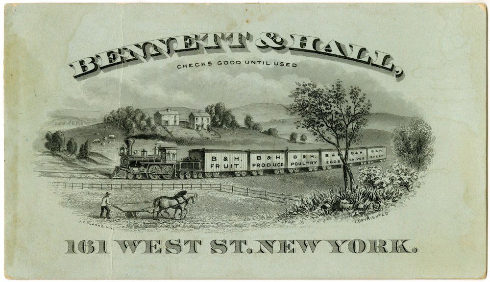 Bennett & Hall szaklap [recto], 1882 (metszett litográfia [kereskedelmi ...