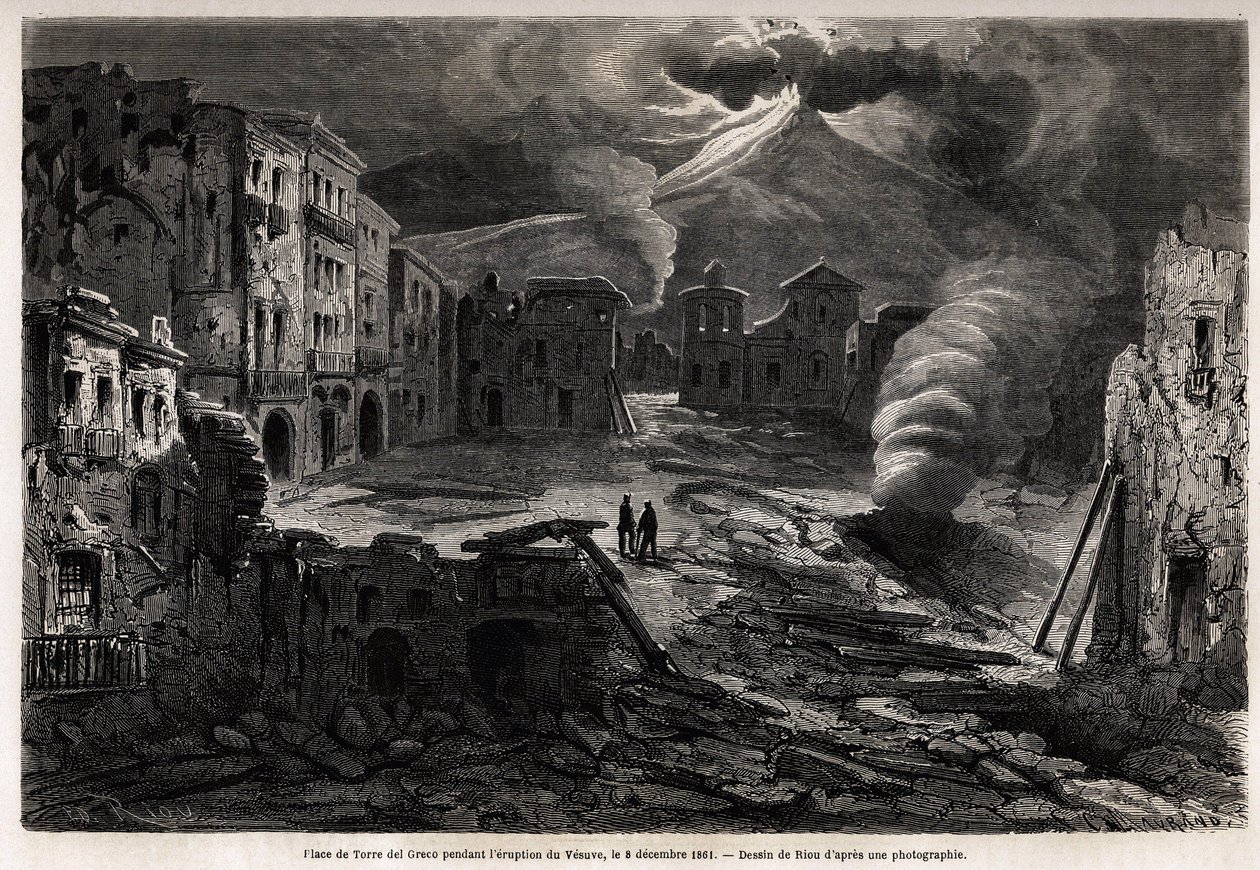 A Torre del Greco tere a Vezuve kitörése idején, 1861. december 8-án ...