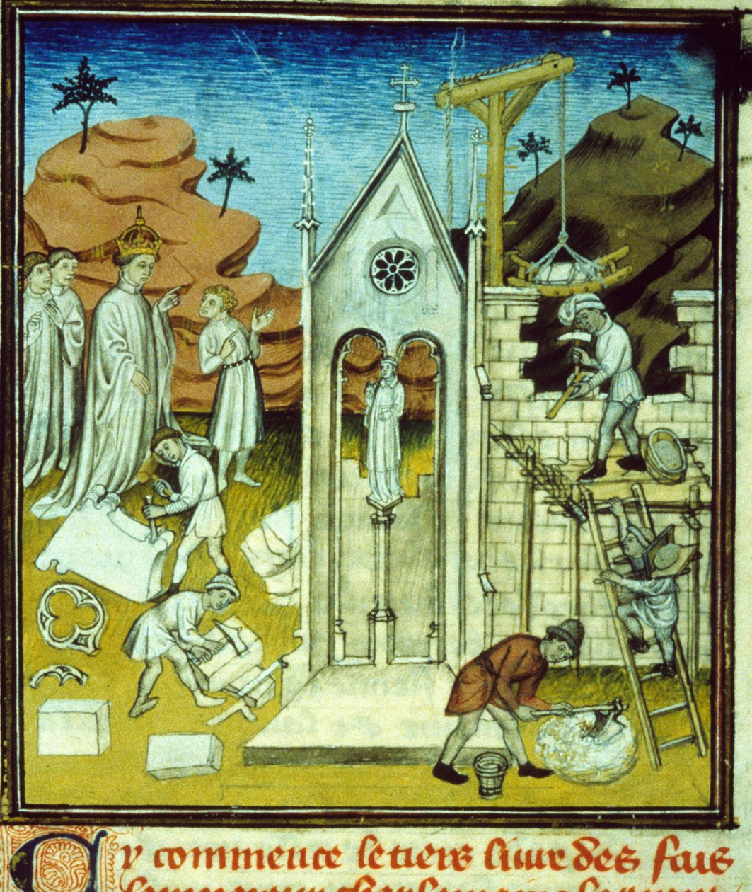 Nagy Károly meglátogatja a székesegyház építkezését - Középkori kézirat ...