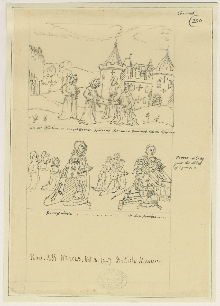 Tamworth templom – Ablaküveg: nyomkövetés tintával, és [?17. század] (rajz)